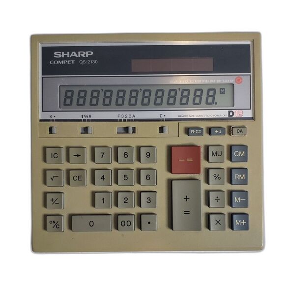 Other | Vintage Sharp Compet Qs213 Desktop Financial Twin Power Solar ...
